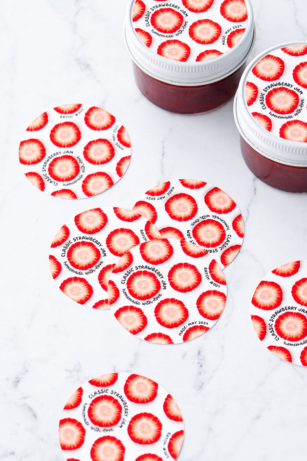 Classic Strawberry Jam Printable Label Template – Love & Olive Oil